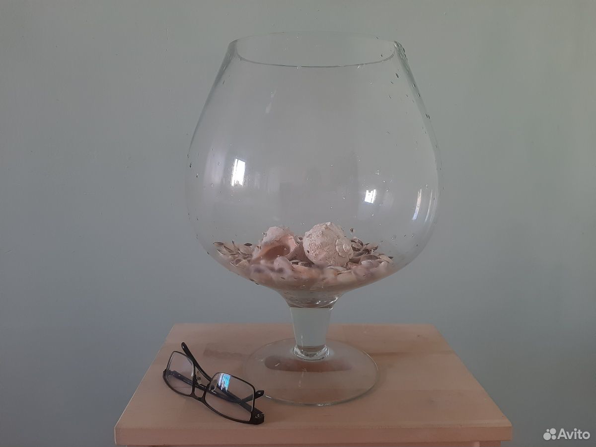 Аквариум 10л "рюмка" с ракушками