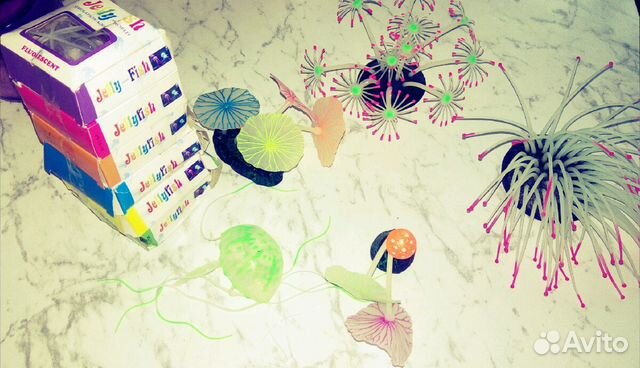 Силиконовые игрушки, украшения для аквариума